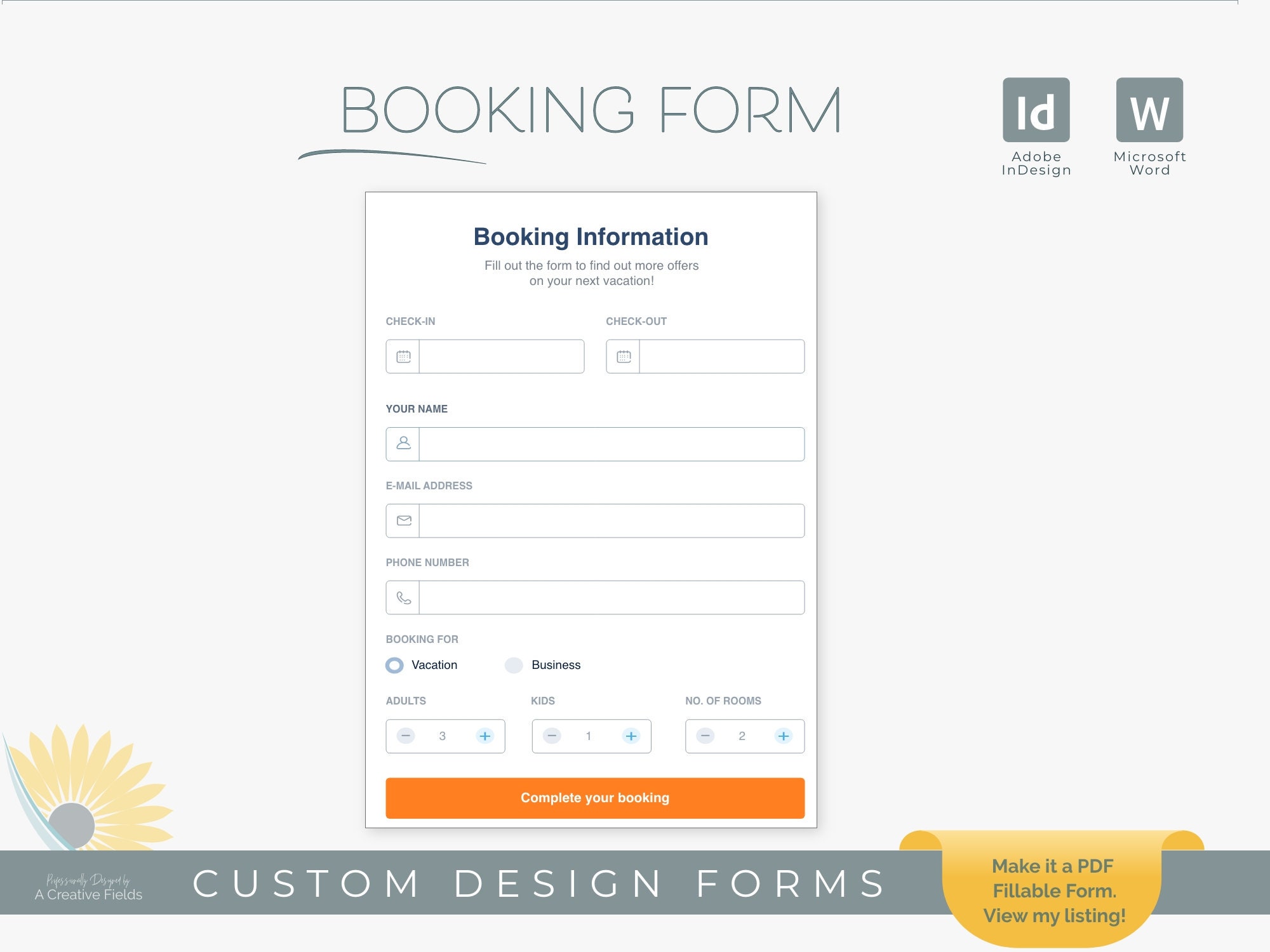 Custom Form, Business Forms, Order Form - Etsy