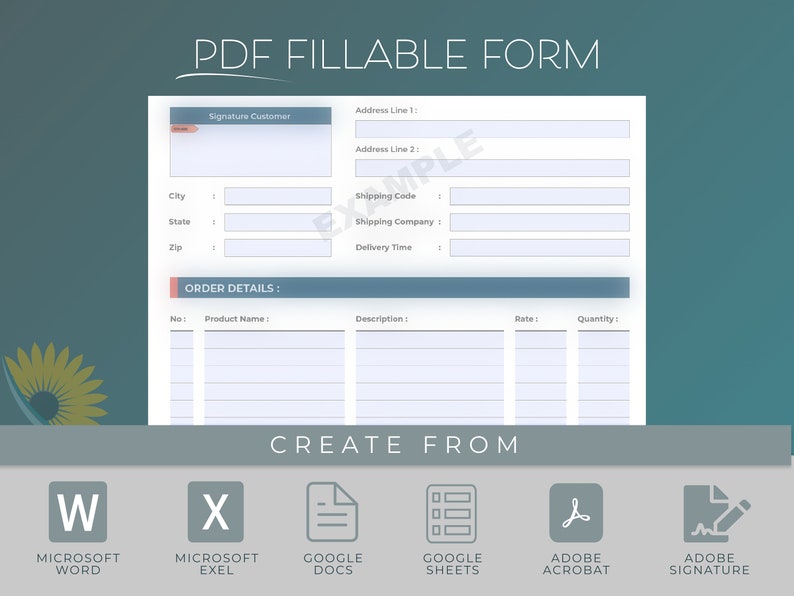 PDF Fillable Form - Etsy