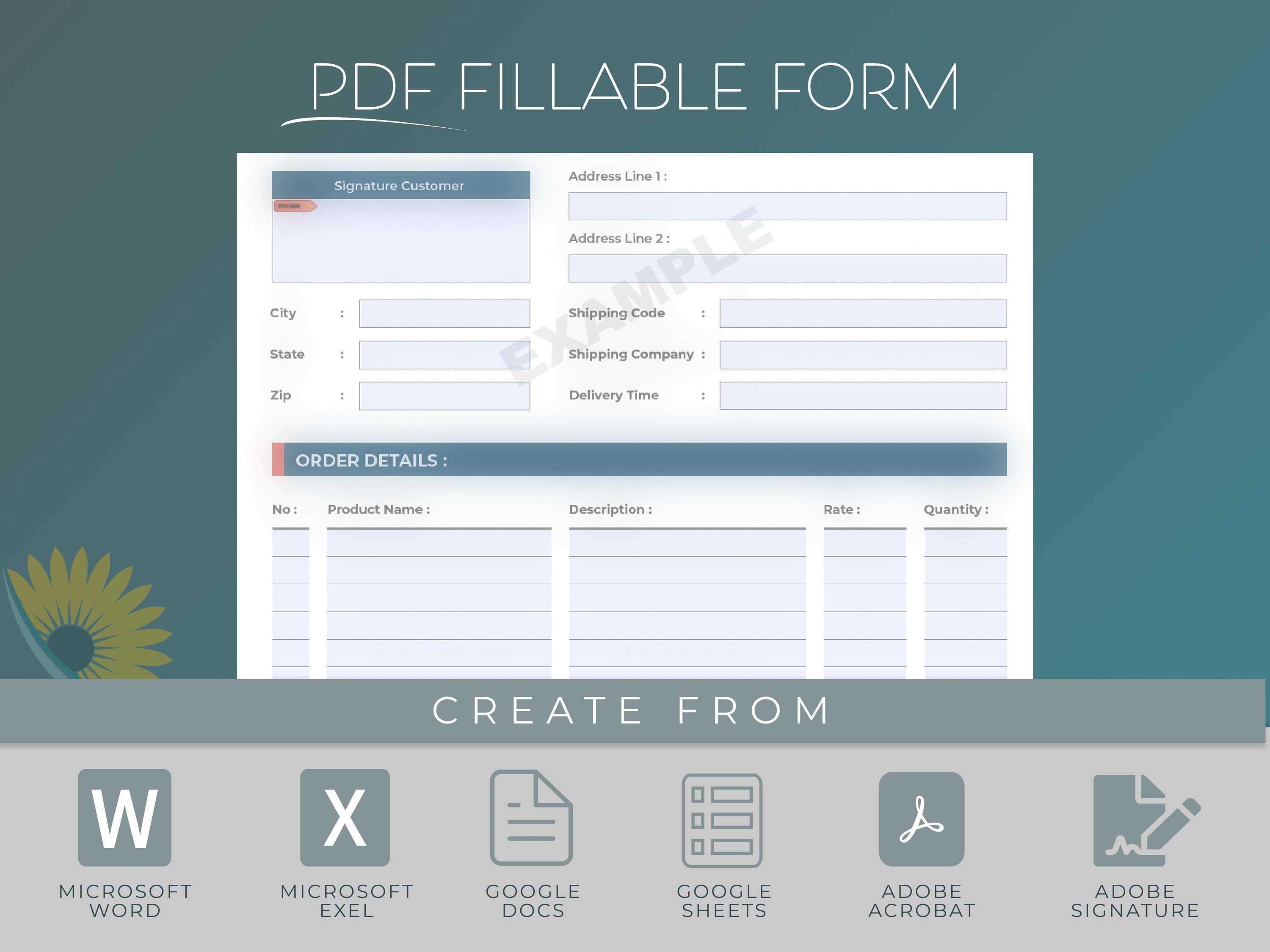 PDF Fillable Form - Etsy