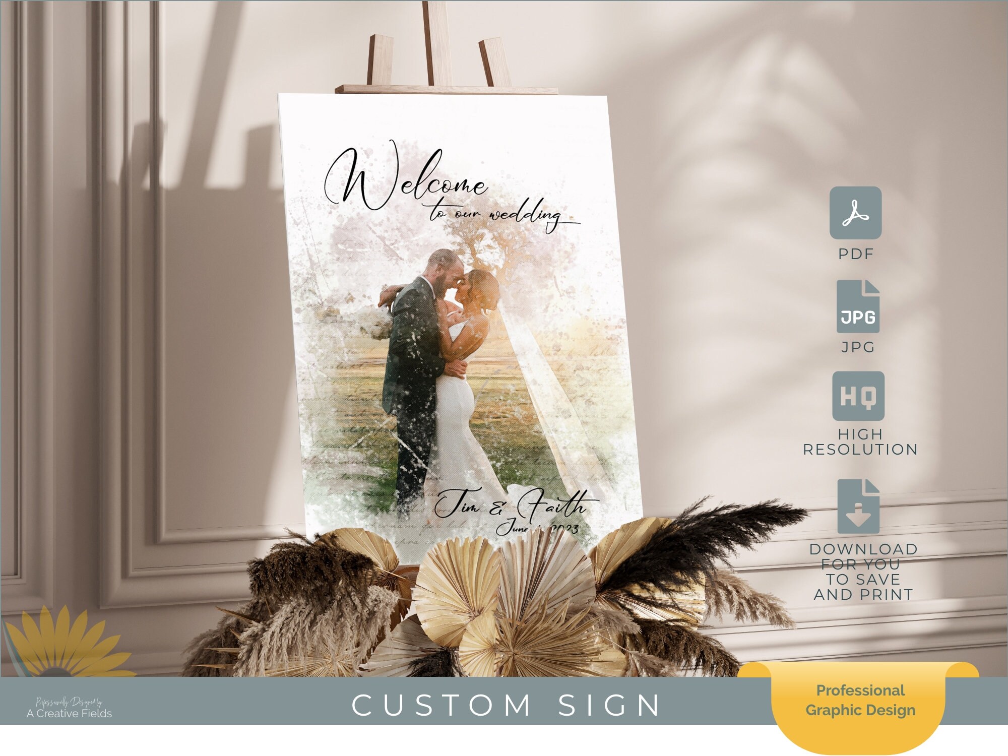 Custom Printable Sign Custom Sign Wedding Sign Fully Personalized Sign ...