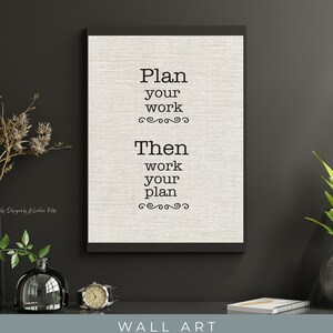 Plan Your Work Black and White Wall Art - Etsy