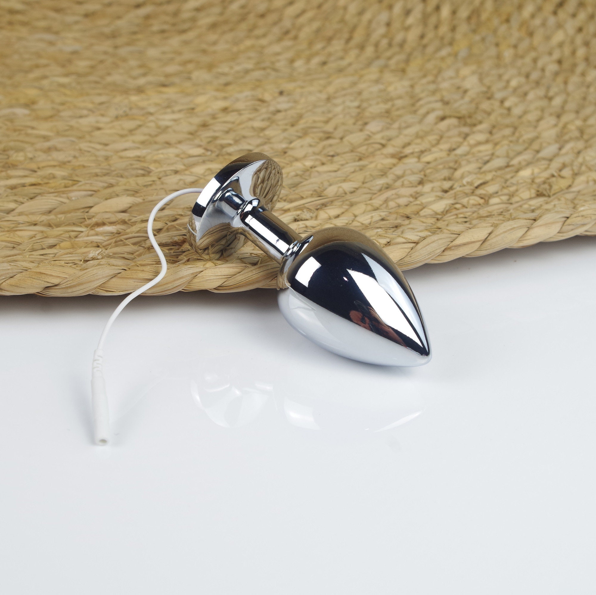 Large Jeweled Butt Plug Electric Shock Anal Vaginal Plug E Stim Device Parts Prostate Massage