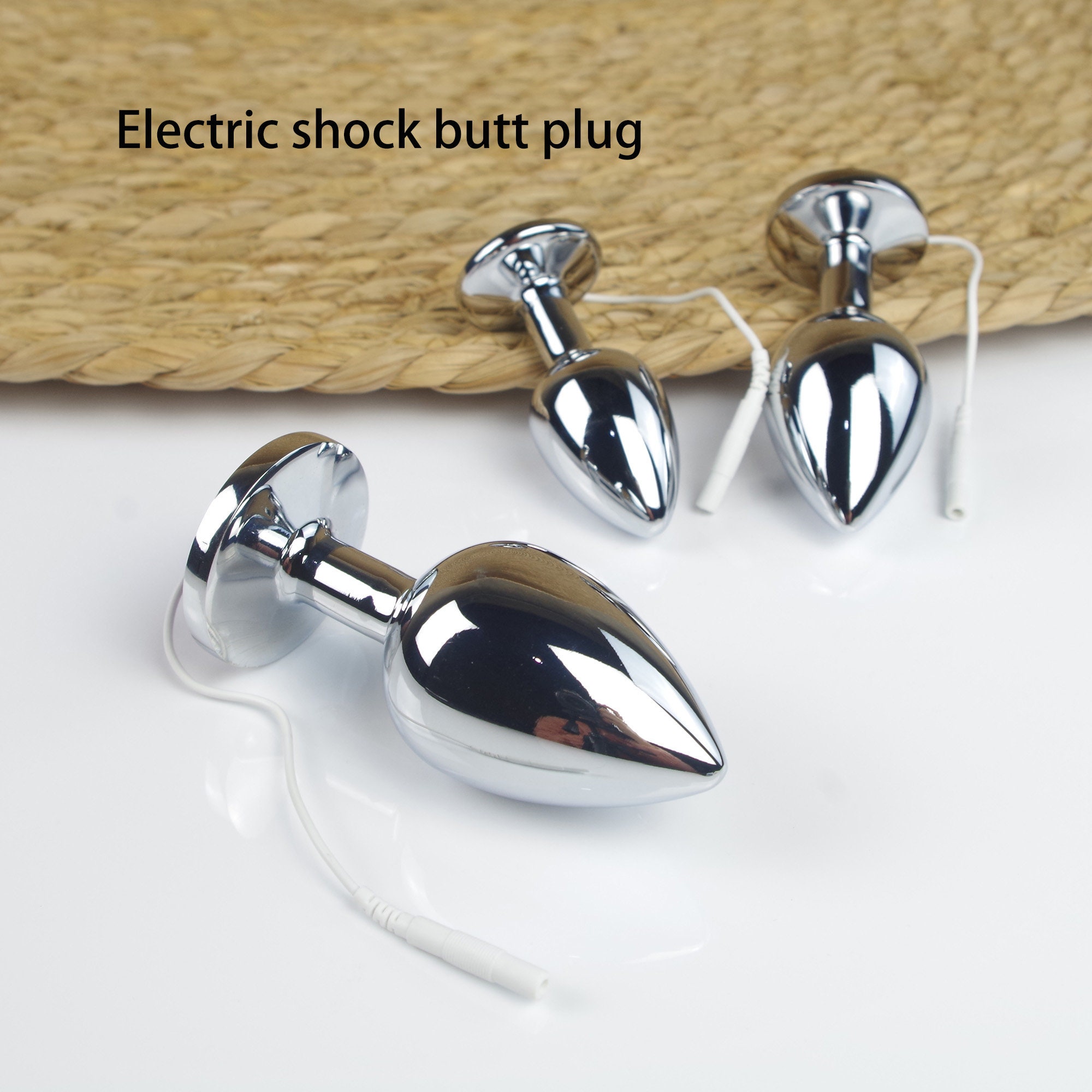 Large Jeweled Butt Plug Electric Shock Anal Vaginal Plug E-stim Device ...