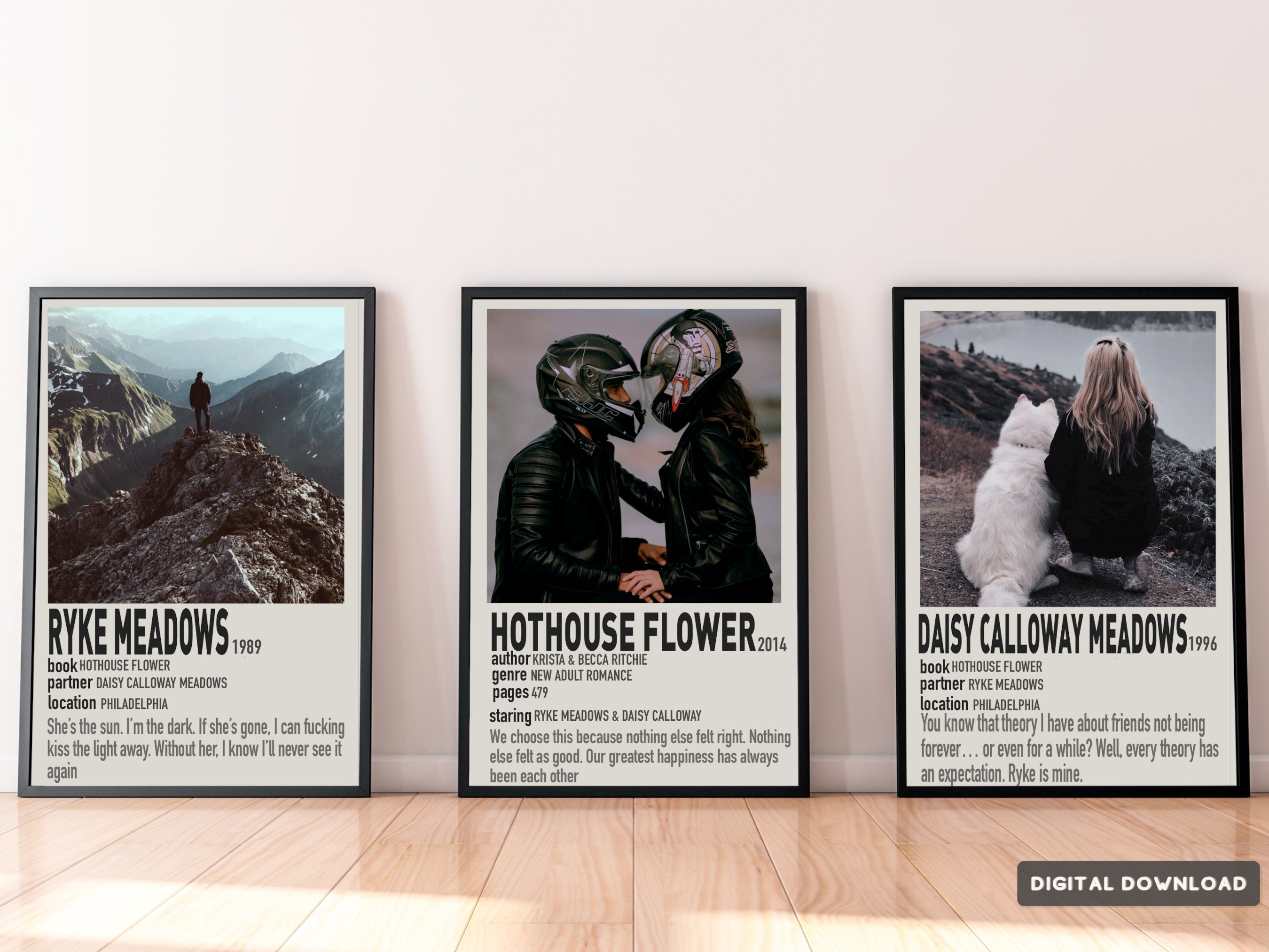 Hothouse Flower Polaroid Poster, Aesthetic Book Poster, Ryke Meadows, Daisy Calloway, Krista and ...