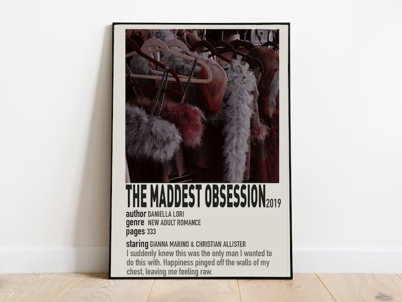 The Maddest Obsession Polaroid Poster: Booktok Digital Print (PNG ...