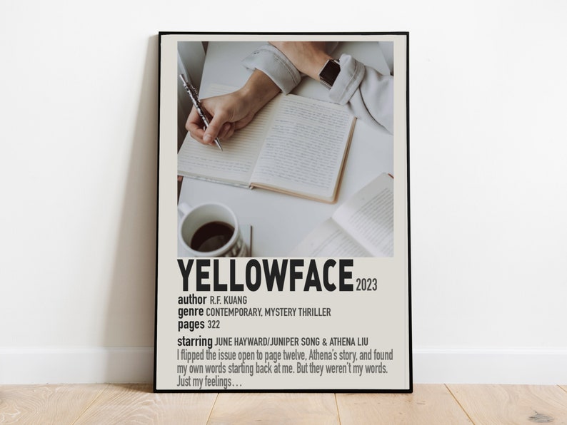 Yellowface Polaroid Poster, Aesthetic Book Poster, Booktok, R.F. Kuang ...