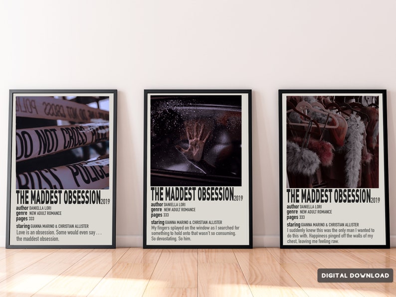 The Maddest Obsession Polaroid Poster: Booktok Digital Print (PNG ...