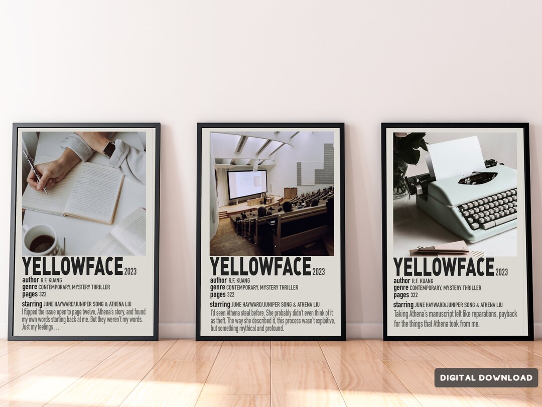 Yellowface Polaroid Poster, Aesthetic Book Poster, Booktok, R.F. Kuang ...