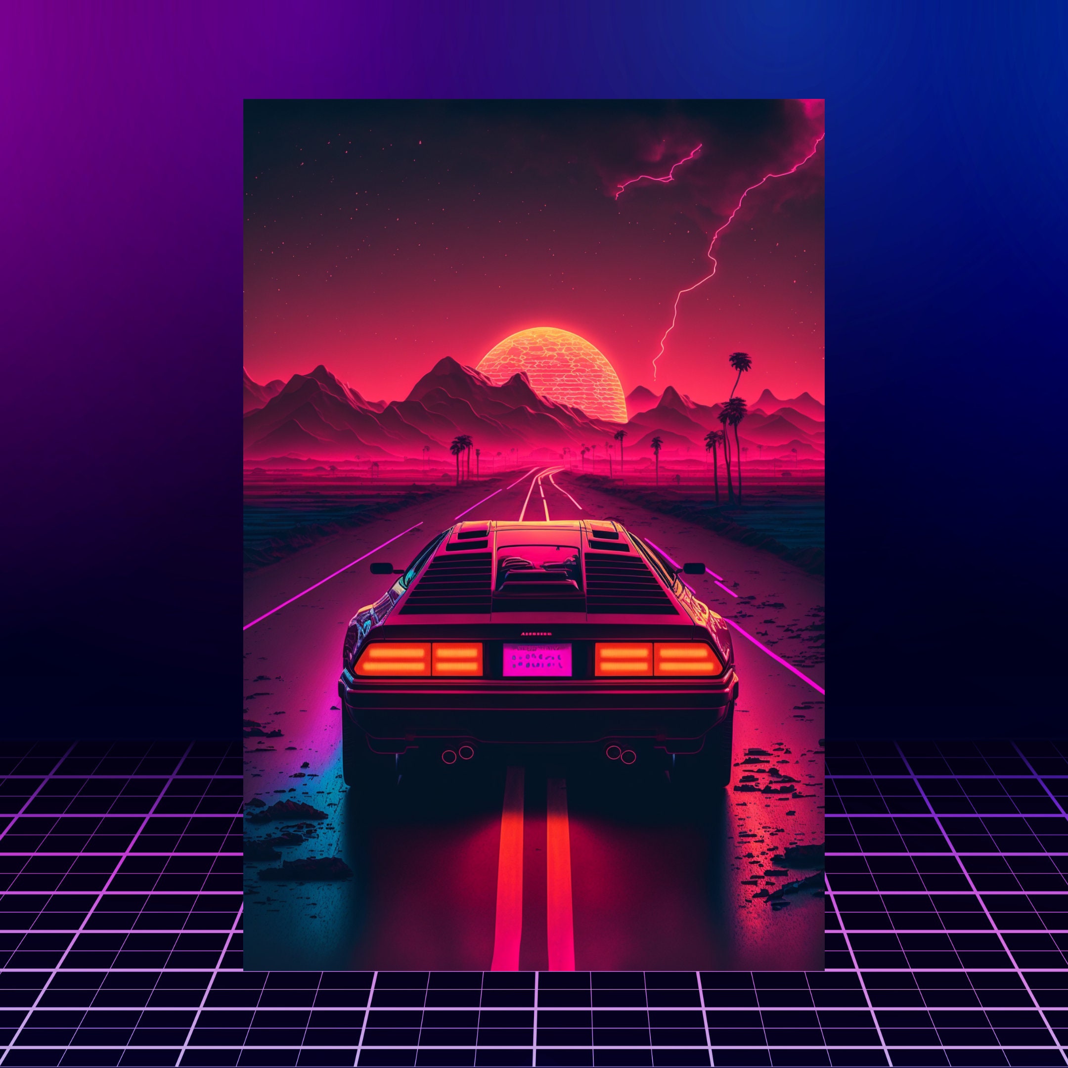 End of World Synth | Retrowave | Synthwave Poster Art | Vaporwave Art ...