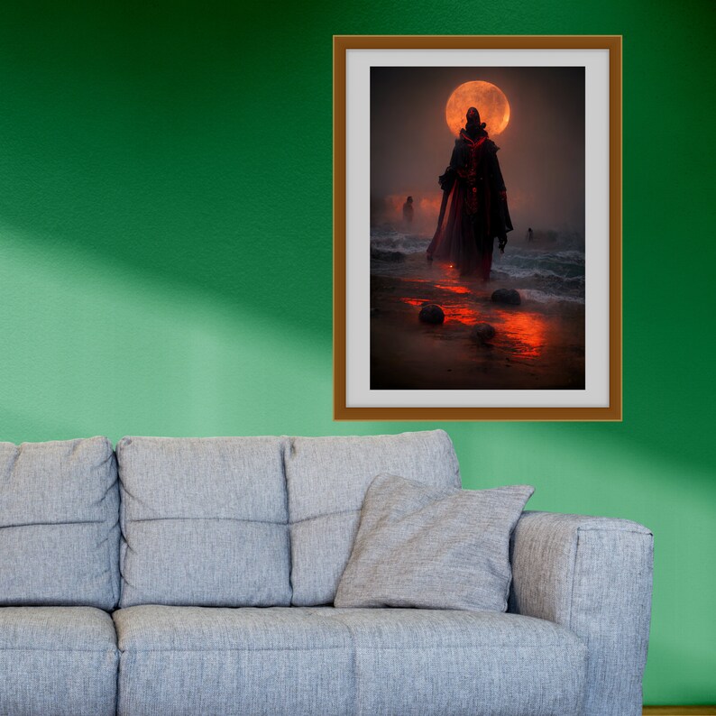 Blood Moon Wraith Horror Prints Halloween Wall Art Decor - Etsy