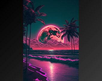 80s Beach Poster - Etsy