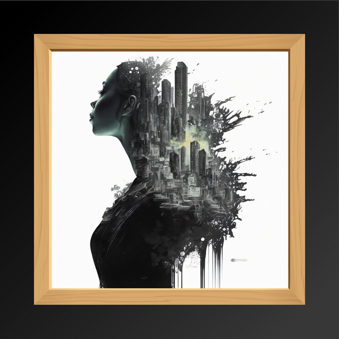 Double Exposed Dystopian 1 | Cyberpunk | Synthwave | Cyberpunk Poster ...