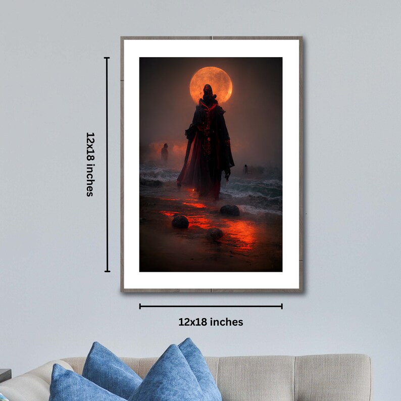 Blood Moon Wraith Horror Prints Halloween Wall Art Decor - Etsy