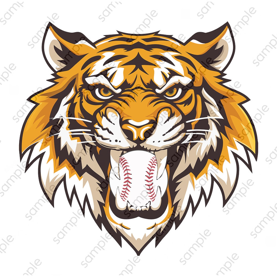 Tiger With Baseball in Mouth Background SVG, Clipart, and PNG Files - Etsy
