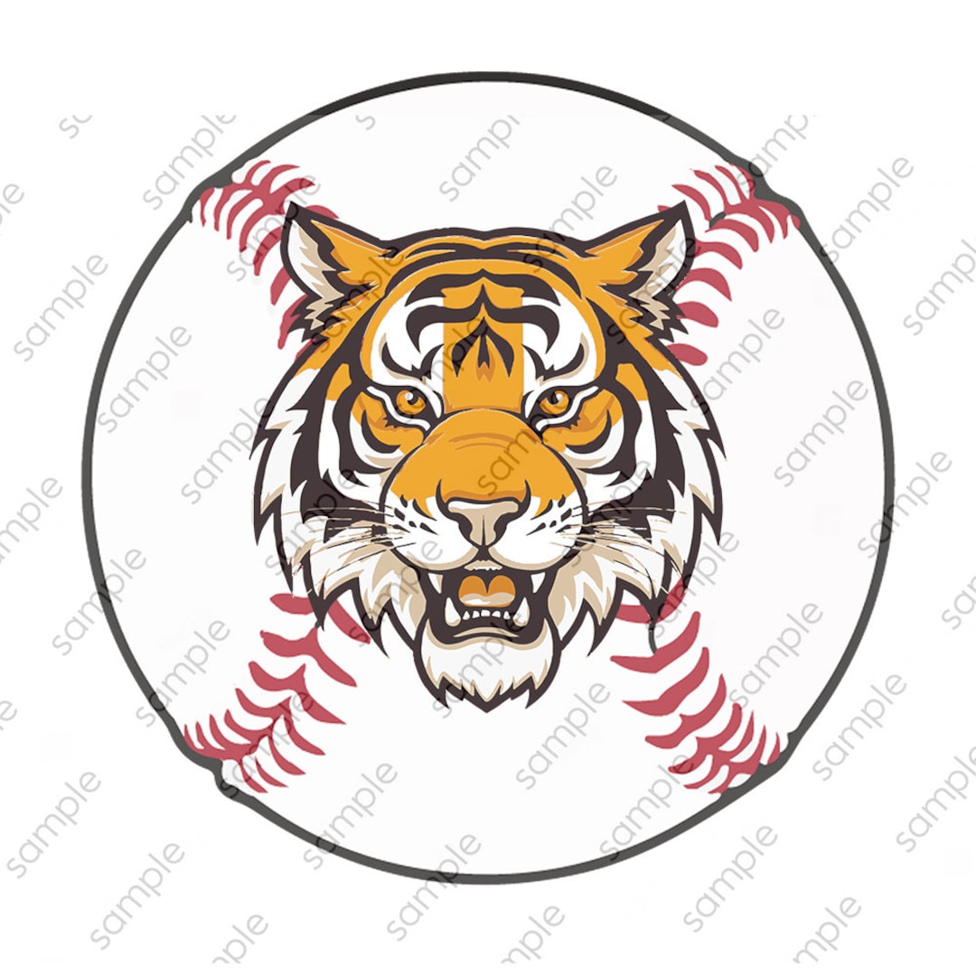 Tiger on Baseball Background SVG, Clipart, and PNG Files - Etsy