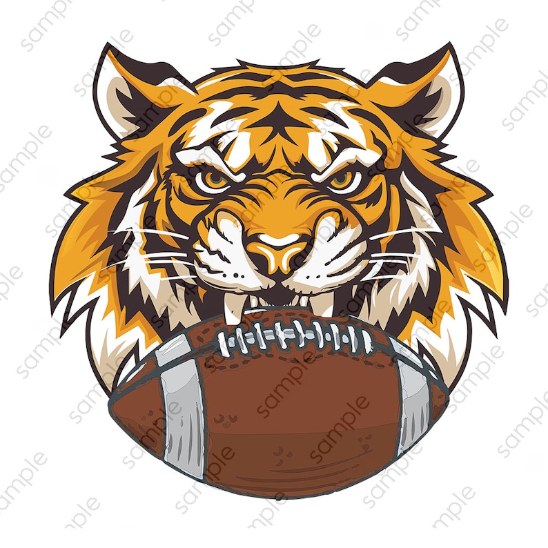 Tiger With Football in Its Mouth SVG, Clipart, and PNG Files - Etsy