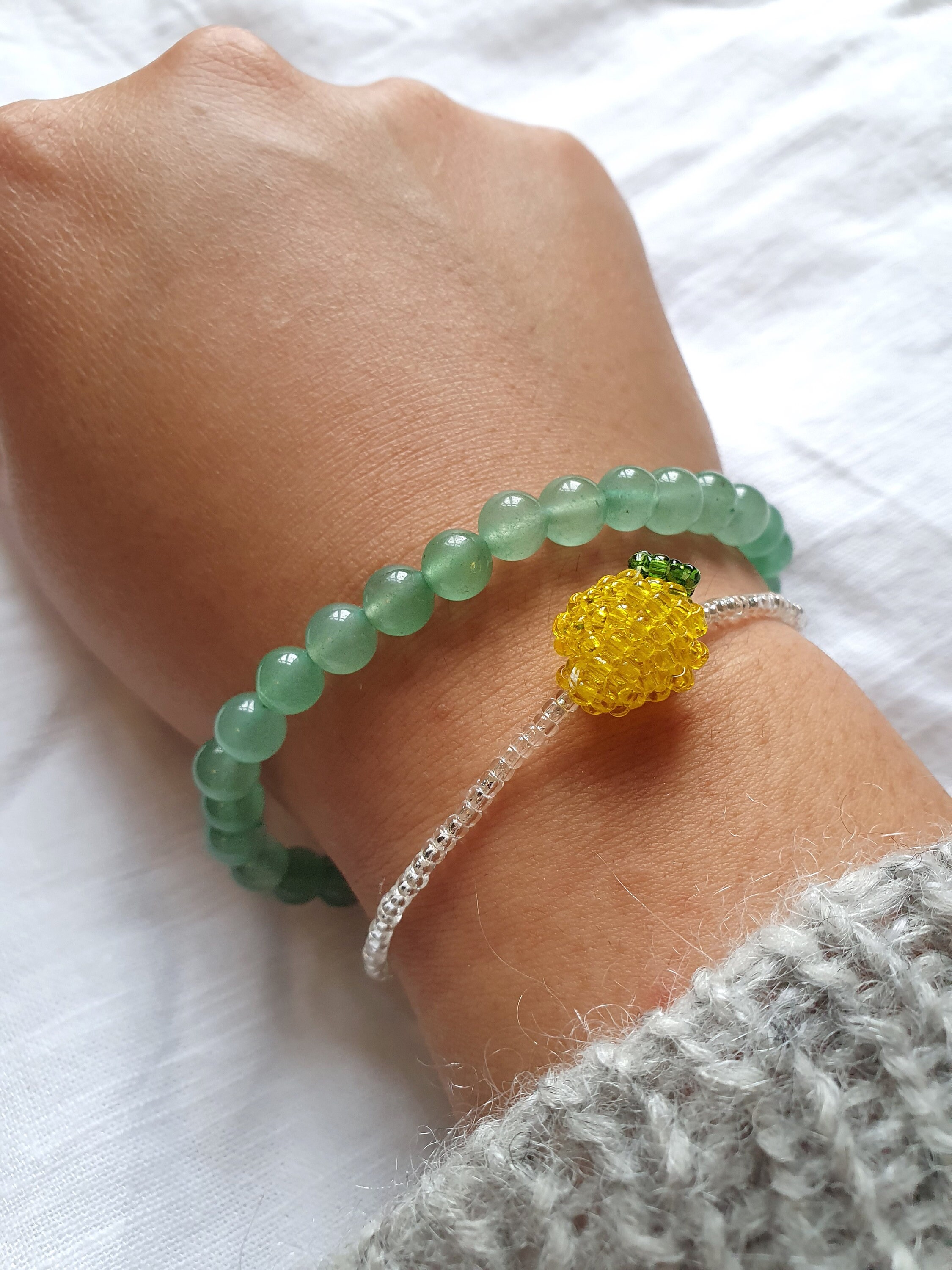 Beaded Lemon Bracelet - Etsy