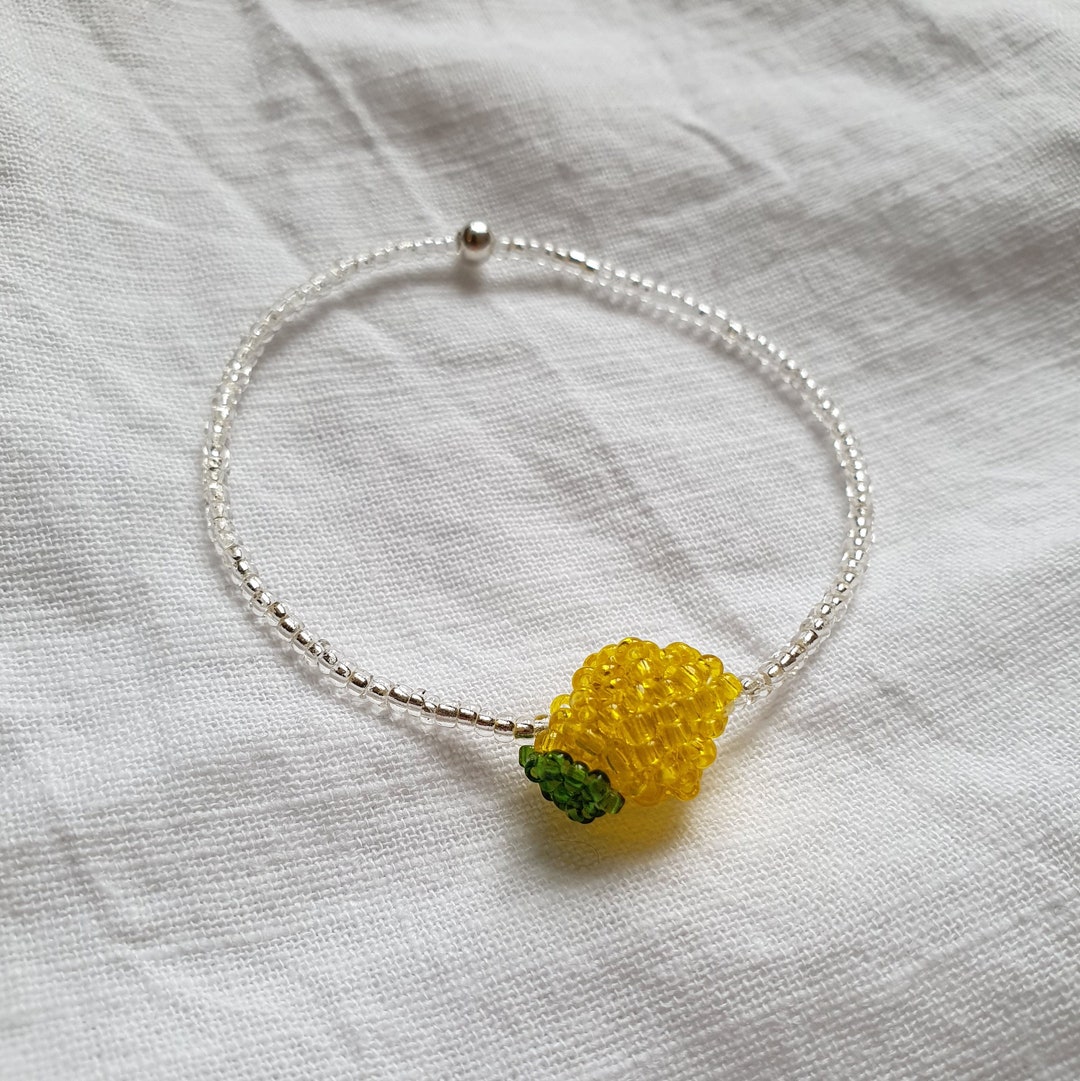 Beaded Lemon Bracelet - Etsy