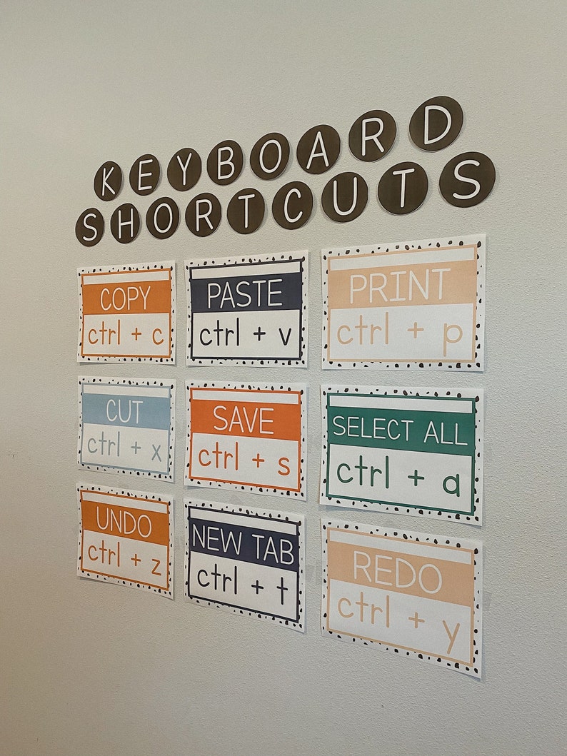 Computer Keyboard Shortcut Posters, Classroom Decor, Classroom Design ...