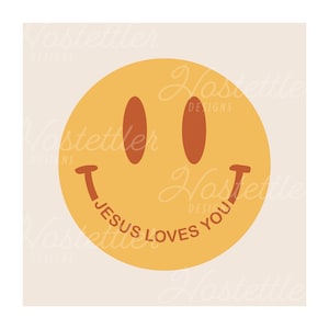 Jesus Loves You Smiley Face Poster Printable Home Decor - Etsy