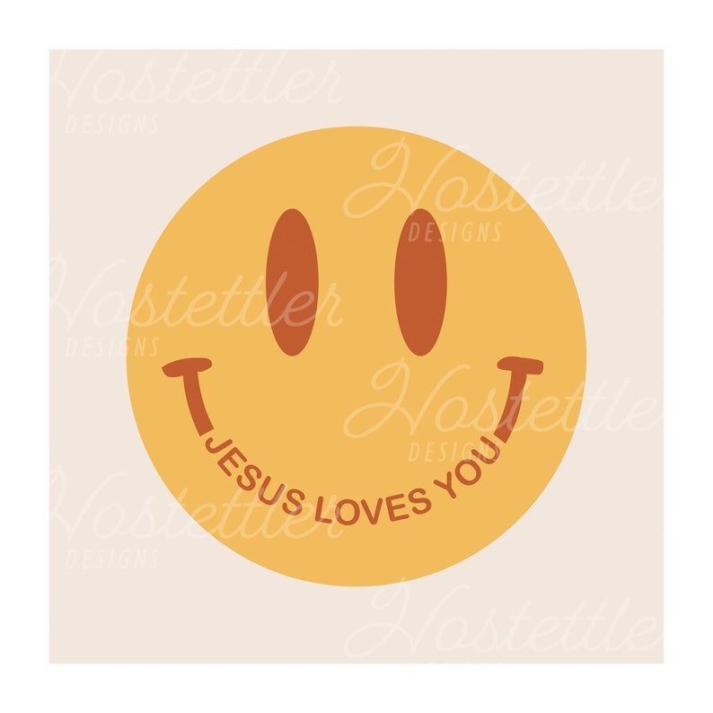 Jesus Loves You Smiley Face Poster Printable Home Decor - Etsy