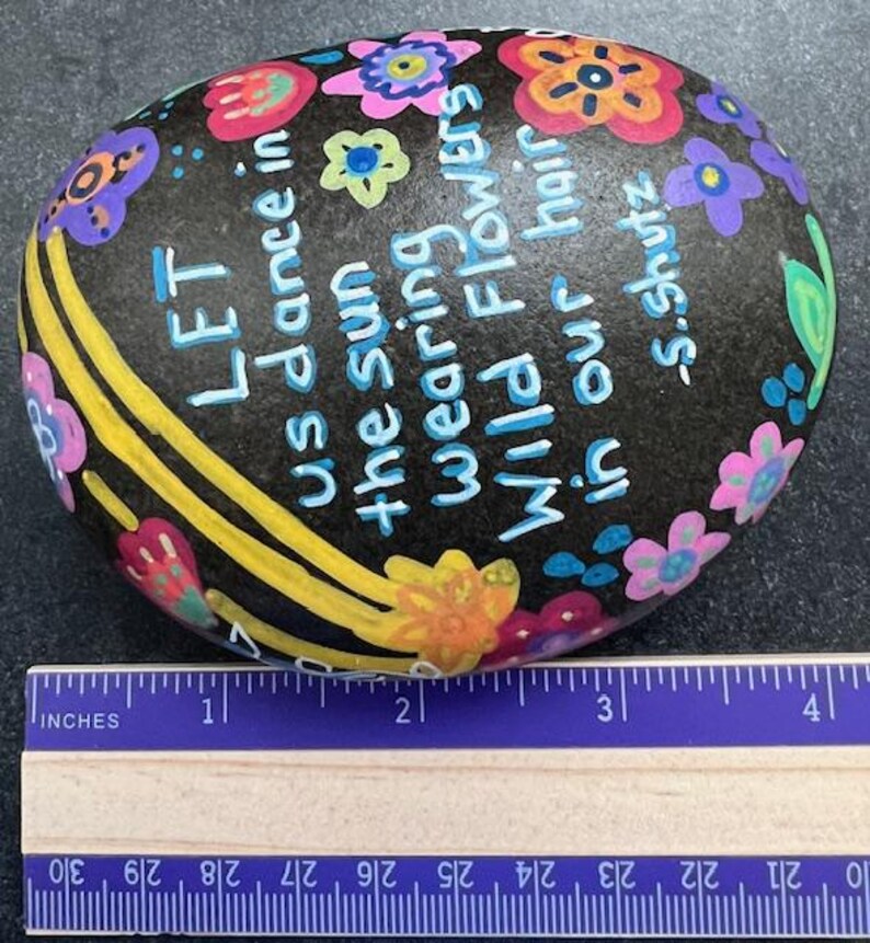 Hand Painted Rock, Art Rock, Garden Rock, Rock Art, Dance in the Sun ...