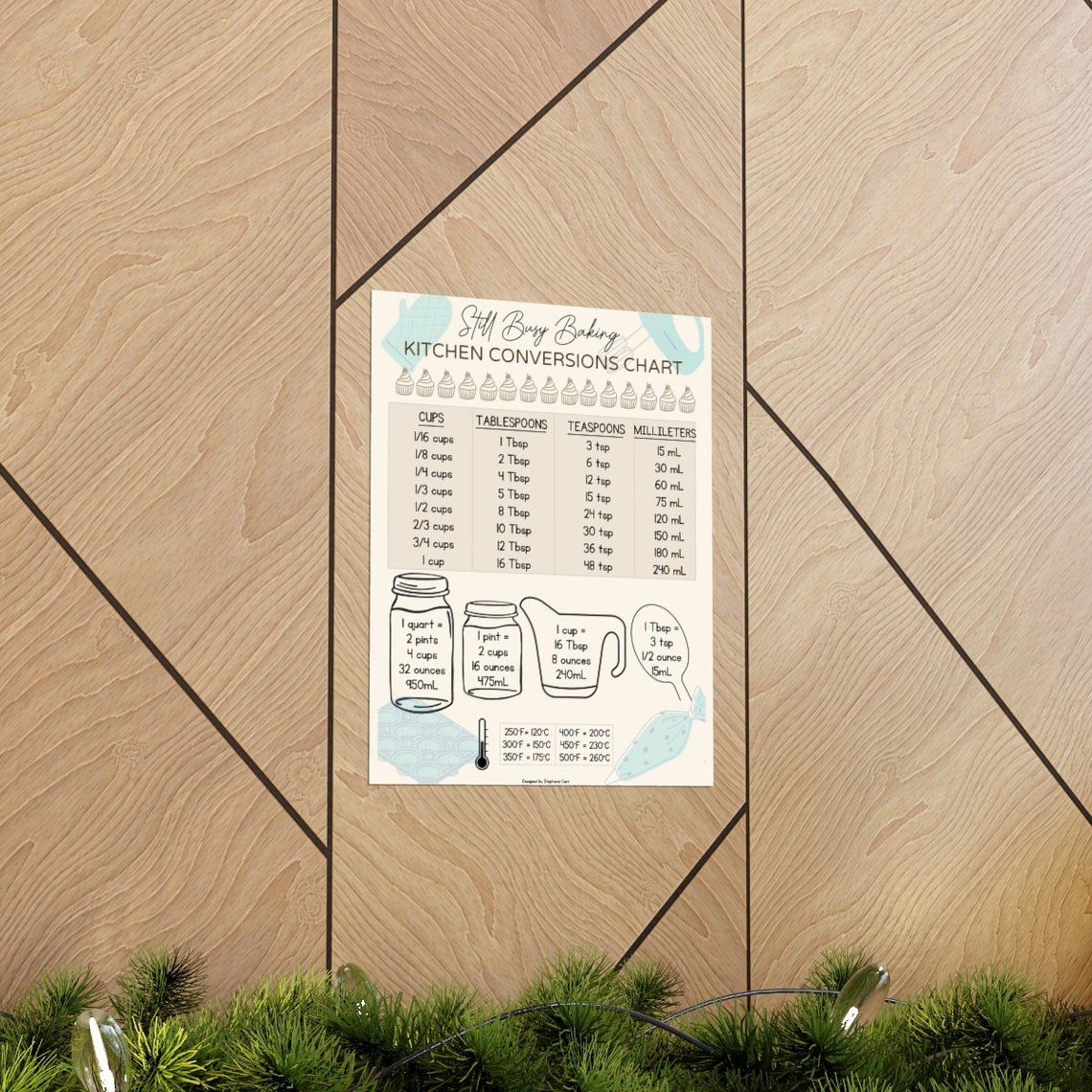 Still Busy Baking Kitchen Conversion Chart Poster - Etsy