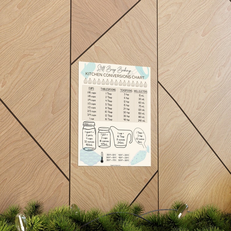 Still Busy Baking Kitchen Conversion Chart Poster - Etsy