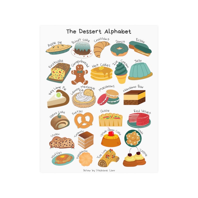 Still Busy Baking Dessert Alphabet Poster - Etsy