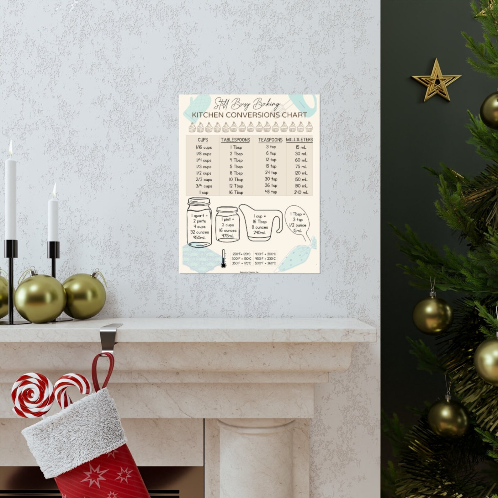 Still Busy Baking Kitchen Conversion Chart Poster - Etsy