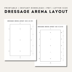 Dressage Arena Layout | Printable Equestrian Template | 60 X 20 M | 40 ...