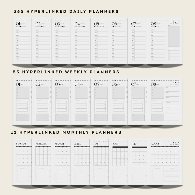 2026 Digital Planner for Remarkable: Hyperlinked PDF, Daily Weekly ...