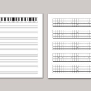 Blank Music Sheet Bundle PDF, Guitar Chord Chart, Letter A4, Grand ...