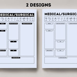 Fillable Medical Surgical Template for Nursing Student, Printable Med ...