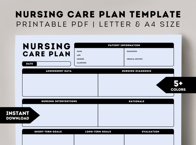 Nursing Care Plan Templates, Printable Care Plans Nurse, Nursings ...
