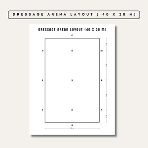 Dressage Arena Layout | Printable Equestrian Template | 60 X 20 M | 40 ...