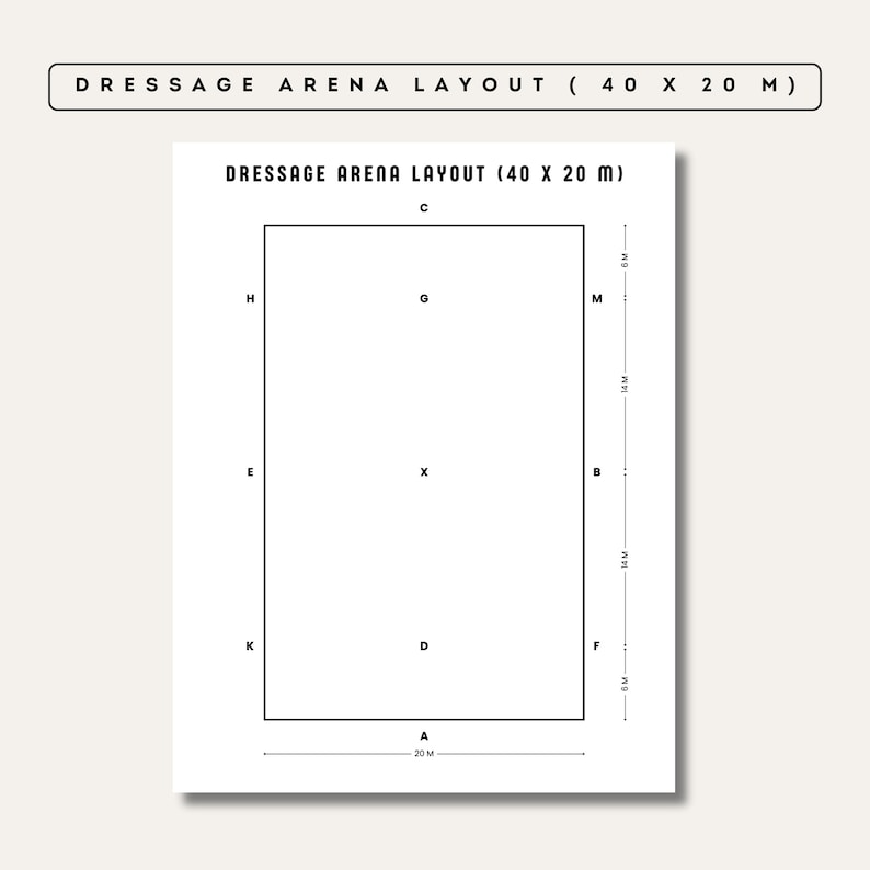 Dressage Arena Layout Printable Equestrian Template 60 X 20 M 40 X 20 M ...