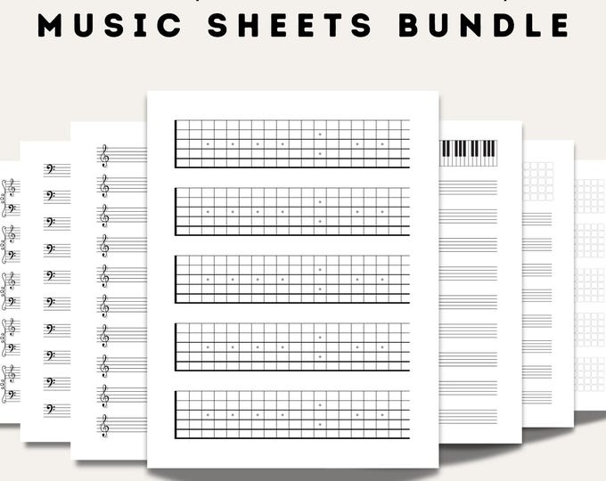 10 Line Music Staff Paper Portrait: Download and Printable PDF Great ...