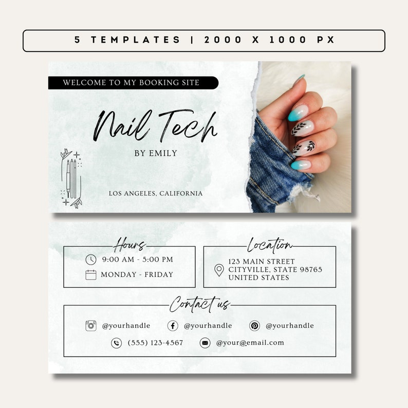 Acuity Schedule Template | Editable Canva Templates | Nail Techs | Hair ...