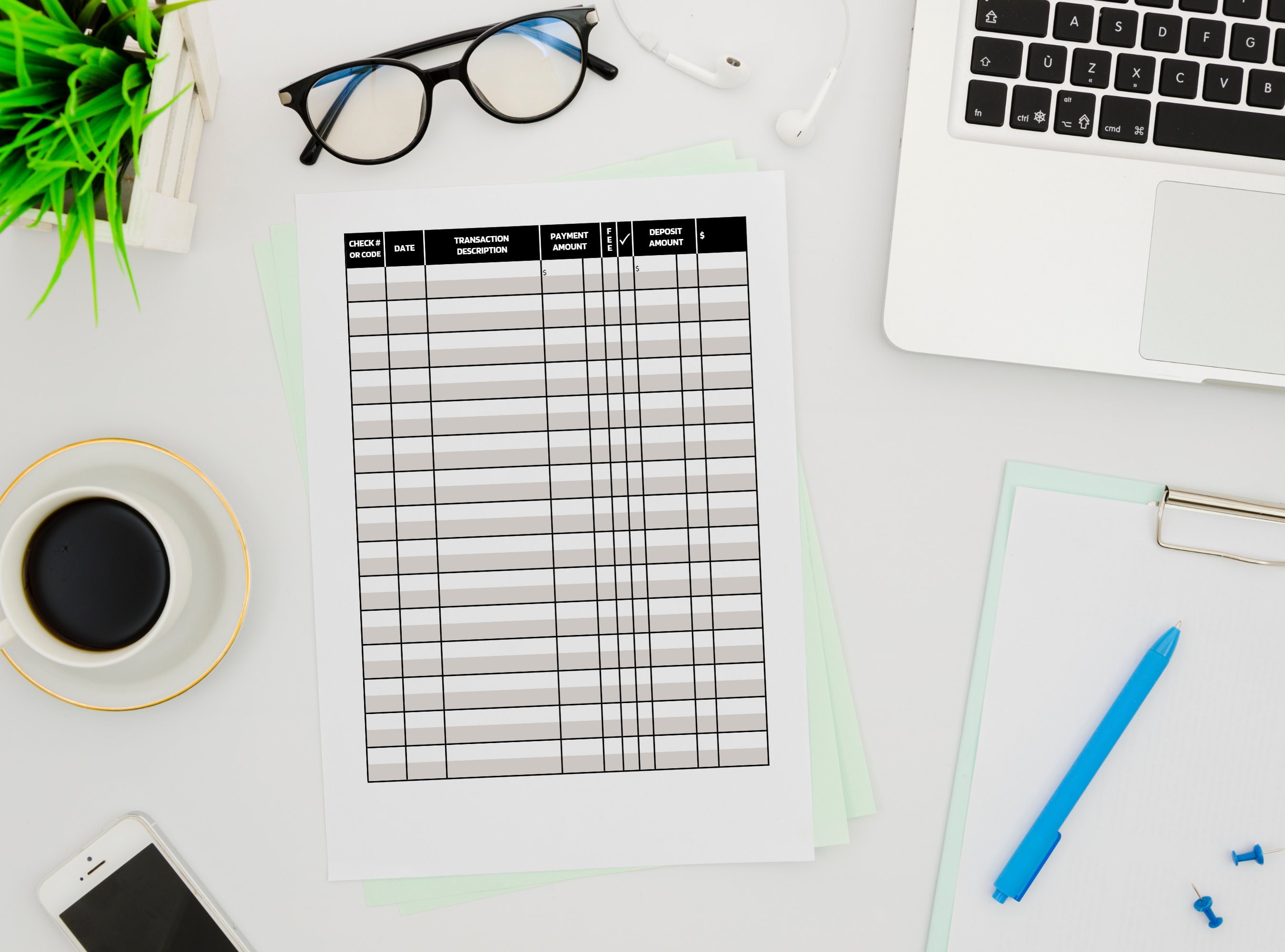 Printable Checkbook Register, Check Register Template, Checkbook ...