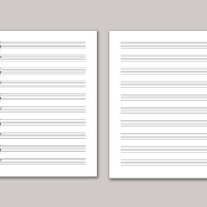 Blank Music Sheet Bundle PDF, Guitar Chord Chart, Letter A4, Grand ...