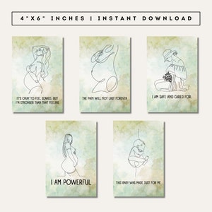 Pregnancy Birth Affirmation Cards | Printable Baby Shower Gifts | Mom ...