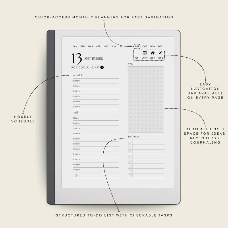 Remarkable Planner 2026, Daily Weekly Monthly Templates, Minimalist ...
