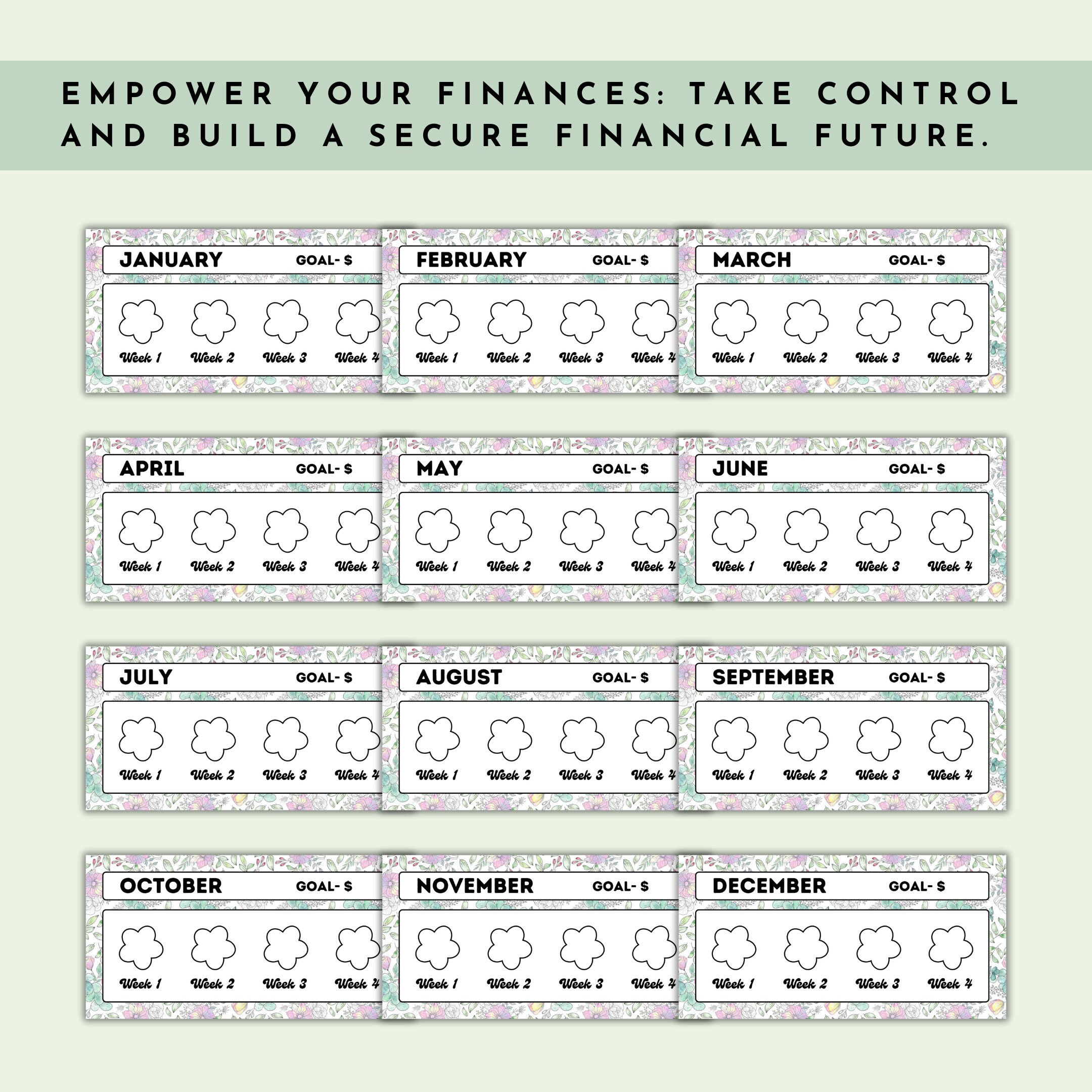 12 Month Savings Challenge Printable Low Income Saving - Etsy