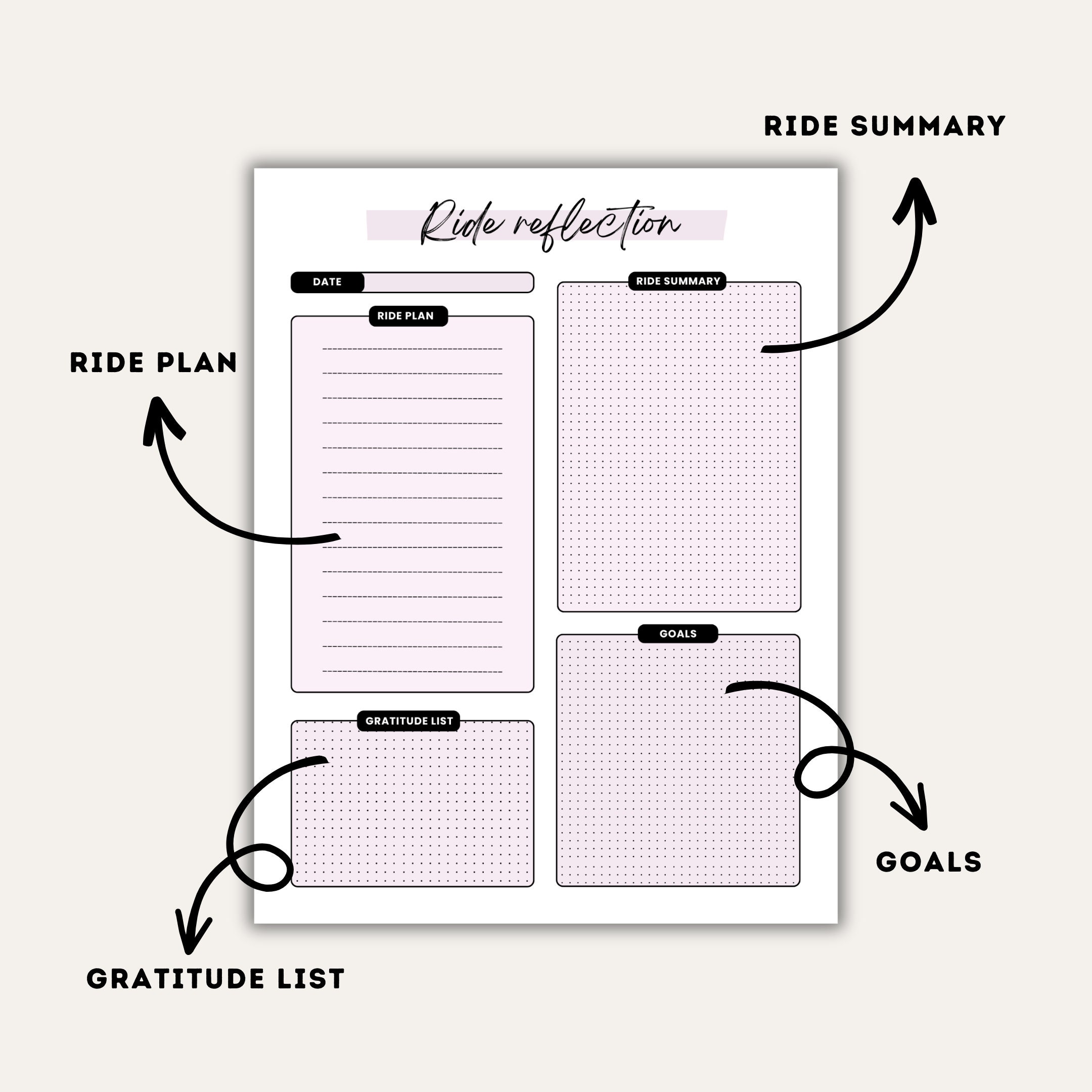 Equine Planner, Printable Equestrian Riding Reflection, Barn Horse Ride ...