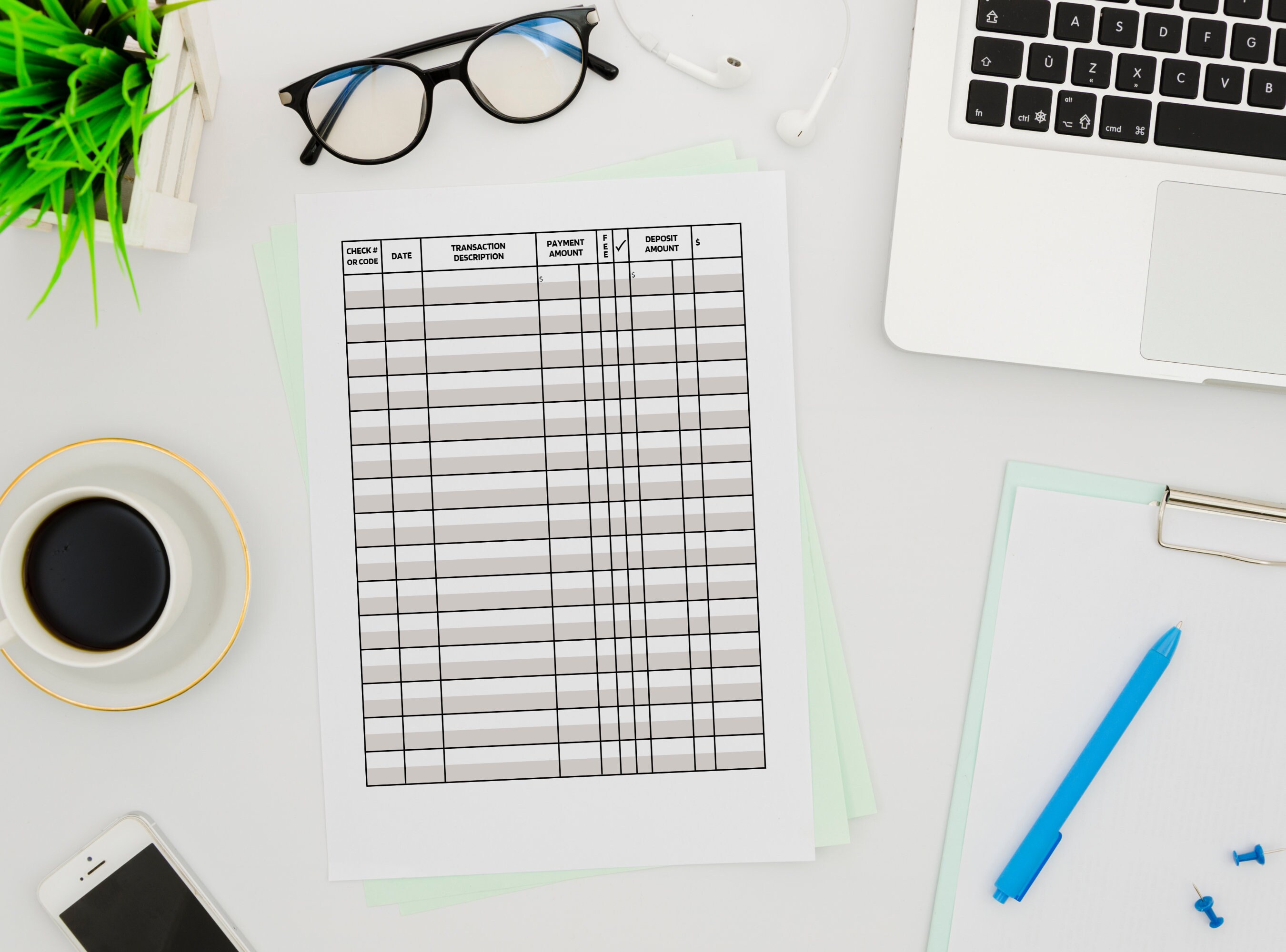 Printable Checkbook Register, Check Register Template, Checkbook ...