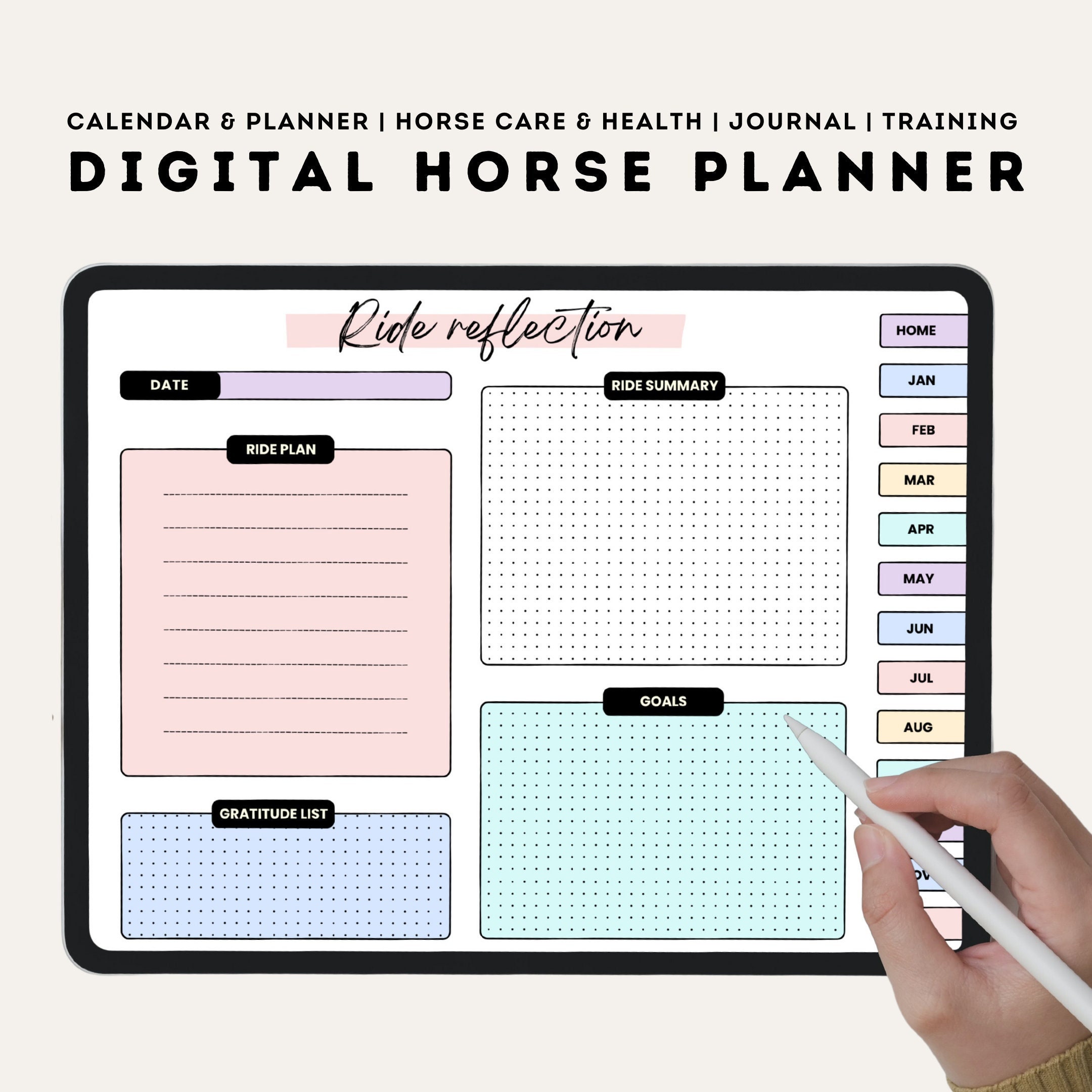 Horse Planner 2023 Digital Equestrian Riding Journal Equine - Etsy