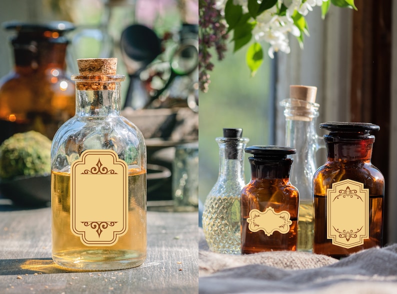 Potion Labels, Apothecary Labels, Vintage Potion Bottle Labels, Blank ...