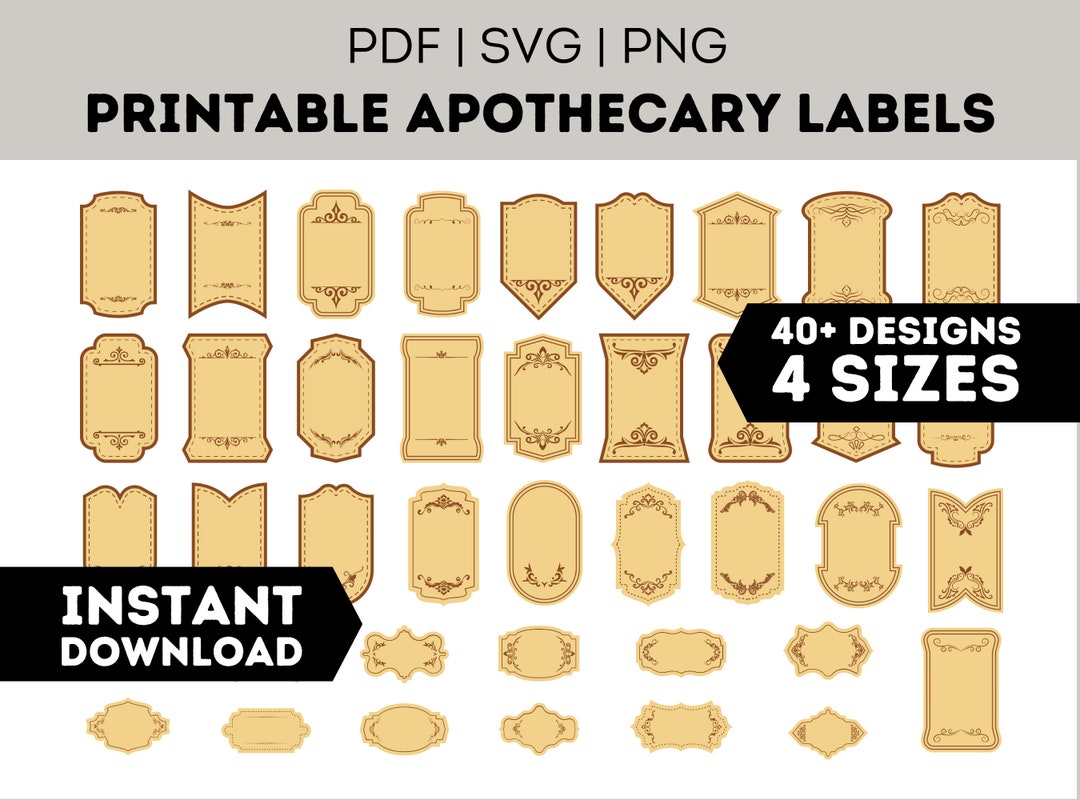 Potion Labels, Apothecary Labels, Vintage Potion Bottle Labels, Blank ...