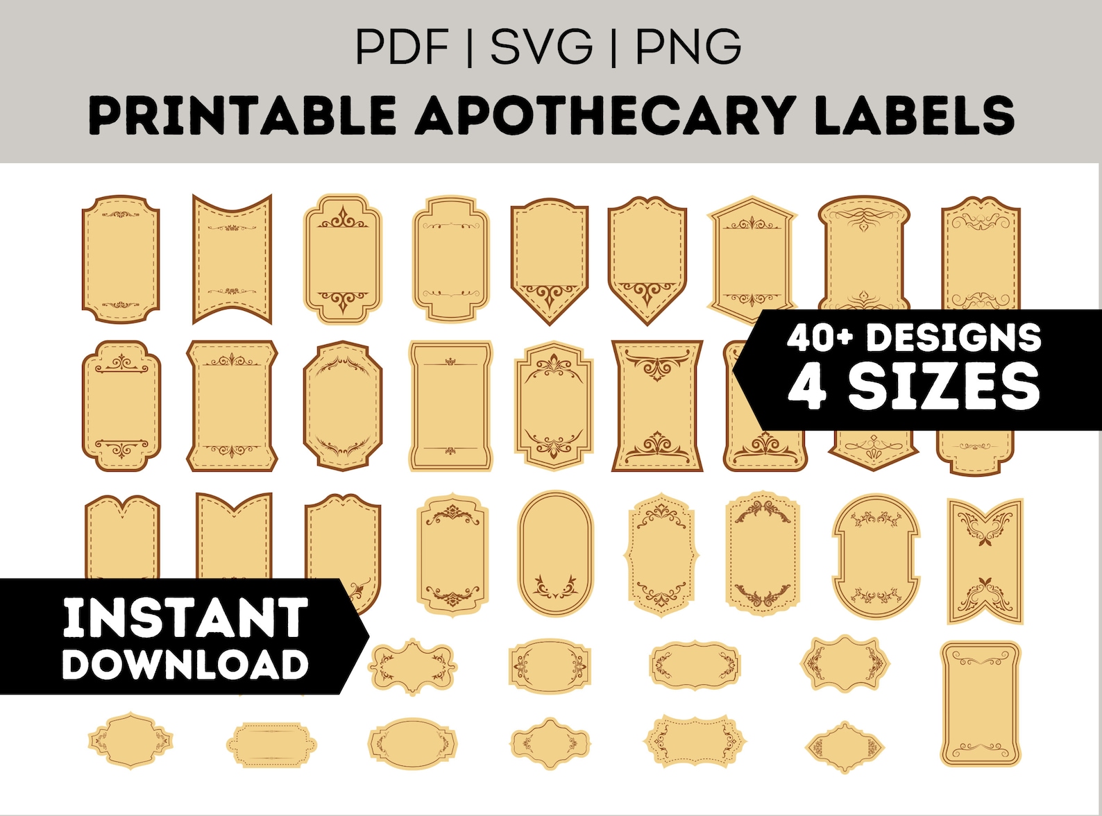 Potion Labels, Apothecary Labels, Vintage Potion Bottle Labels, Blank ...